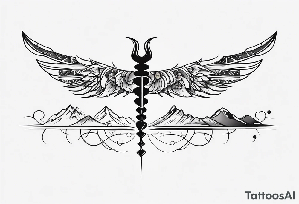 Horizontal spine tattoo tattoo idea | TattoosAI