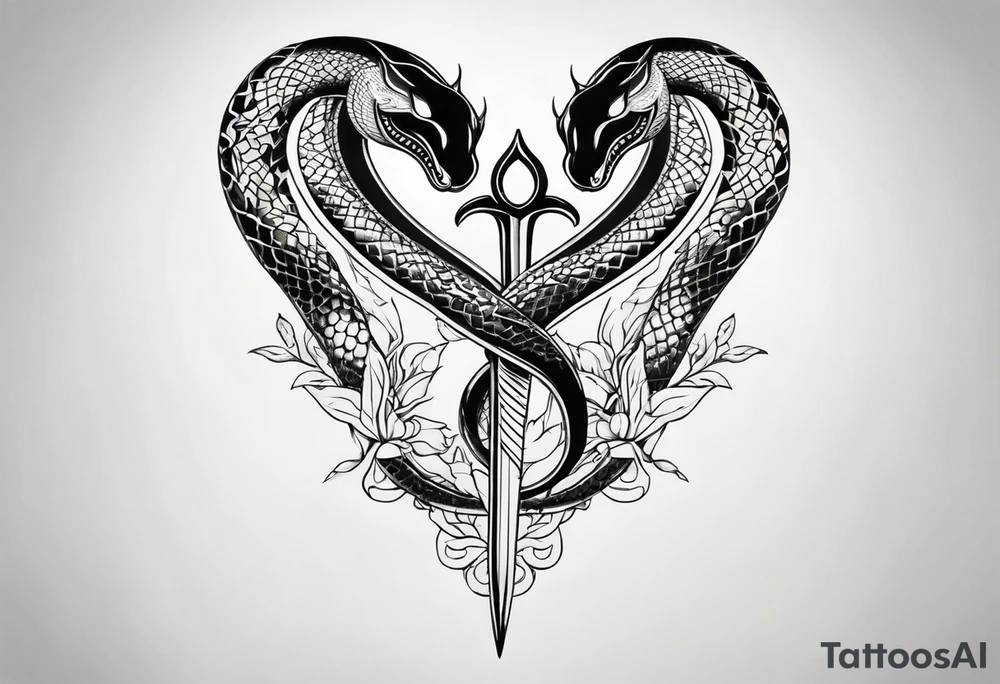 Snake and dagger tattoo idea | TattoosAI