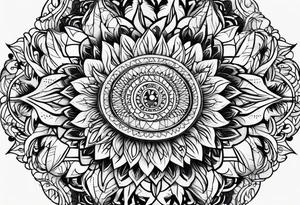 Mandala feather tattoo idea | TattoosAI