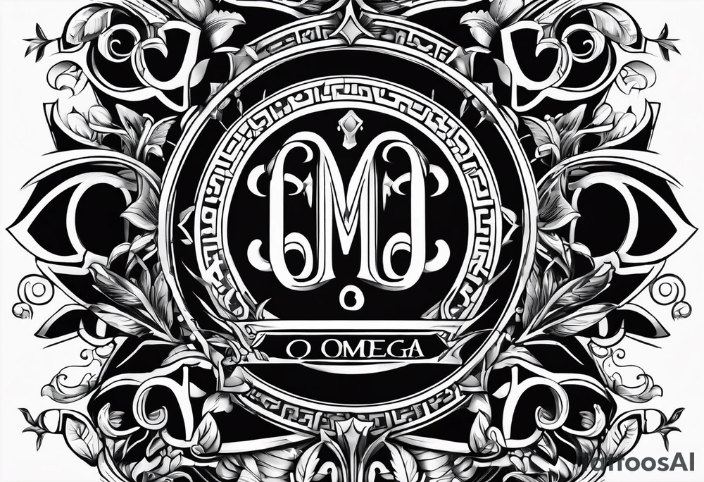 Greek Capital Letter Omega symbol black mmetal style tattoo idea ...