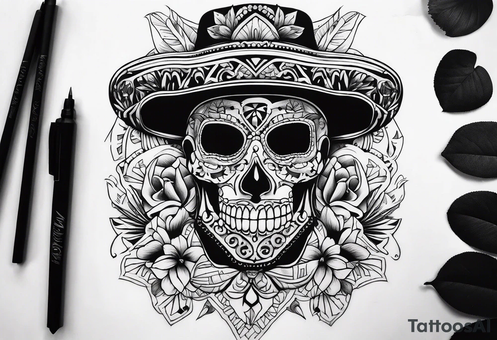 Gangsta mexican style tattoo for chest tattoo idea | TattoosAI