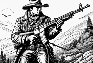 Minuteman with rifle tattoo idea | TattoosAI