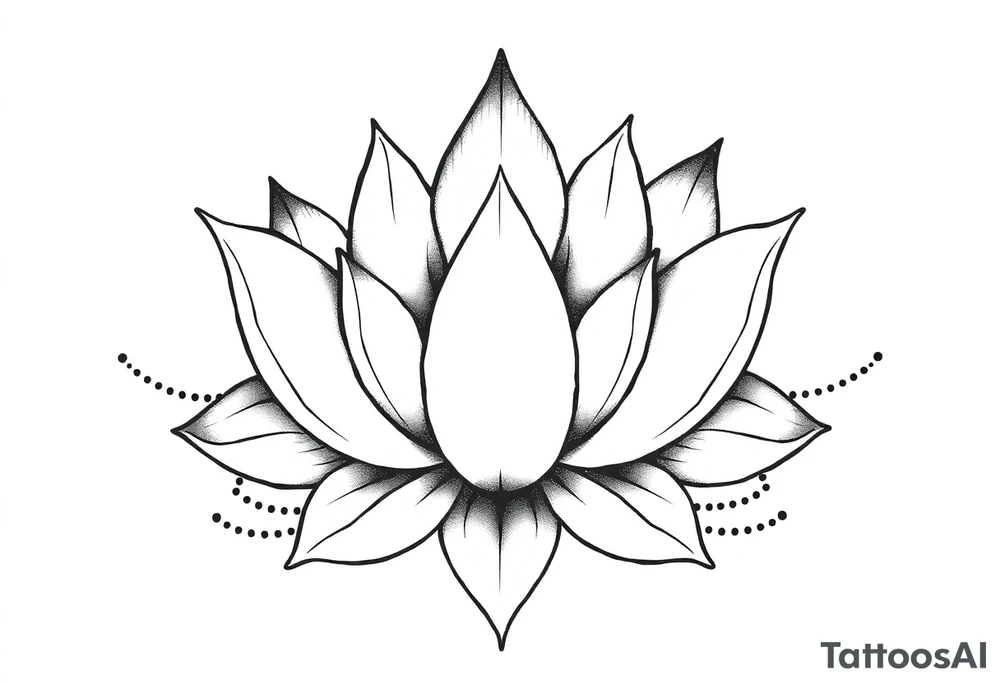 Lotus flower with dotwork chains tattoo idea | TattoosAI