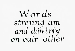 Words strength and divinity on top of each other tattoo idea | TattoosAI