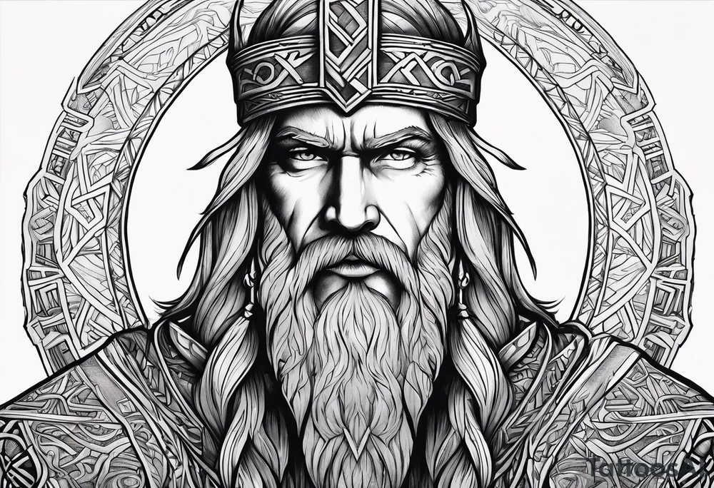 Odin of Rune symbol tattoo idea | TattoosAI