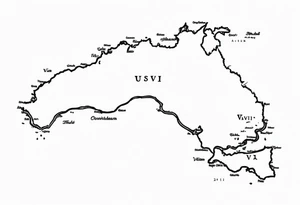 Outline map of the USVI and bvi Caribbean islands tattoo idea | TattoosAI