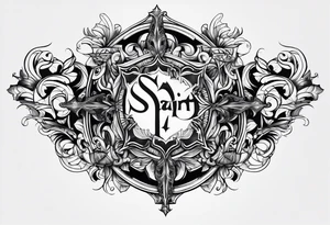 The name saint forearm tattoo tattoo idea | TattoosAI