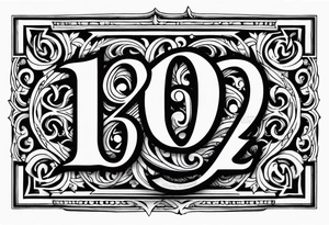 Fancy old English letters that say 1992 tattoo idea | TattoosAI