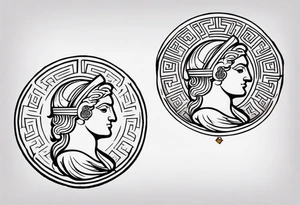 Ancient greek strength logo tattoo tattoo idea | TattoosAI