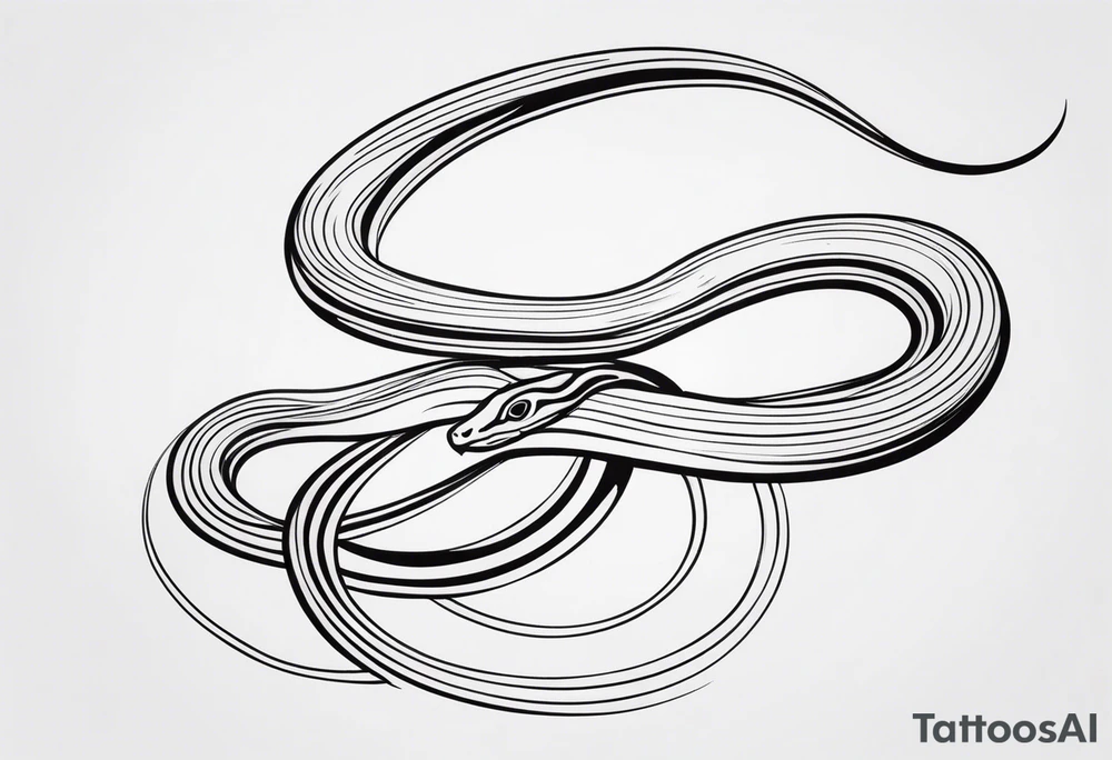 A long snake winding tattoo idea | TattoosAI