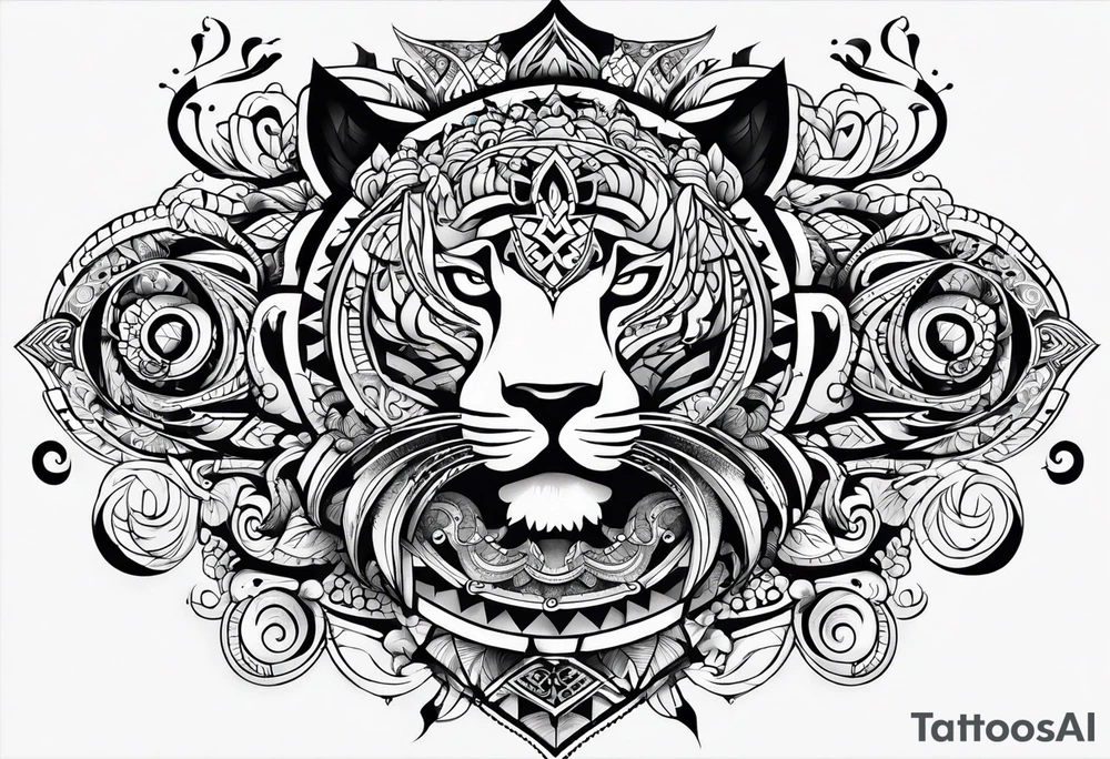 Japanese and maori tattoo tattoo idea | TattoosAI
