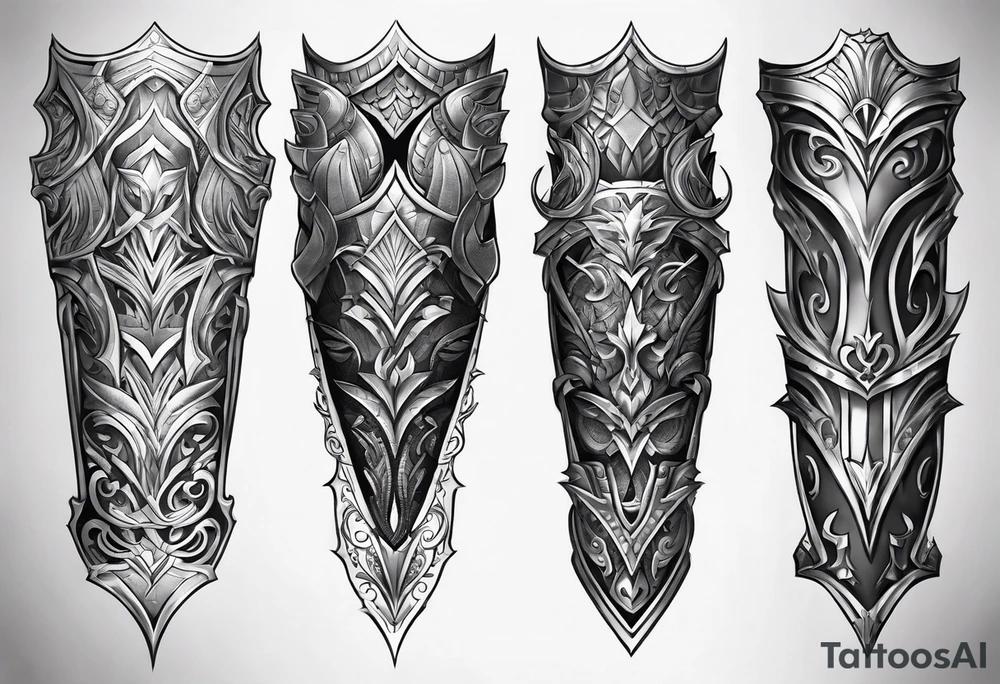 Leg armor tattoo idea | TattoosAI