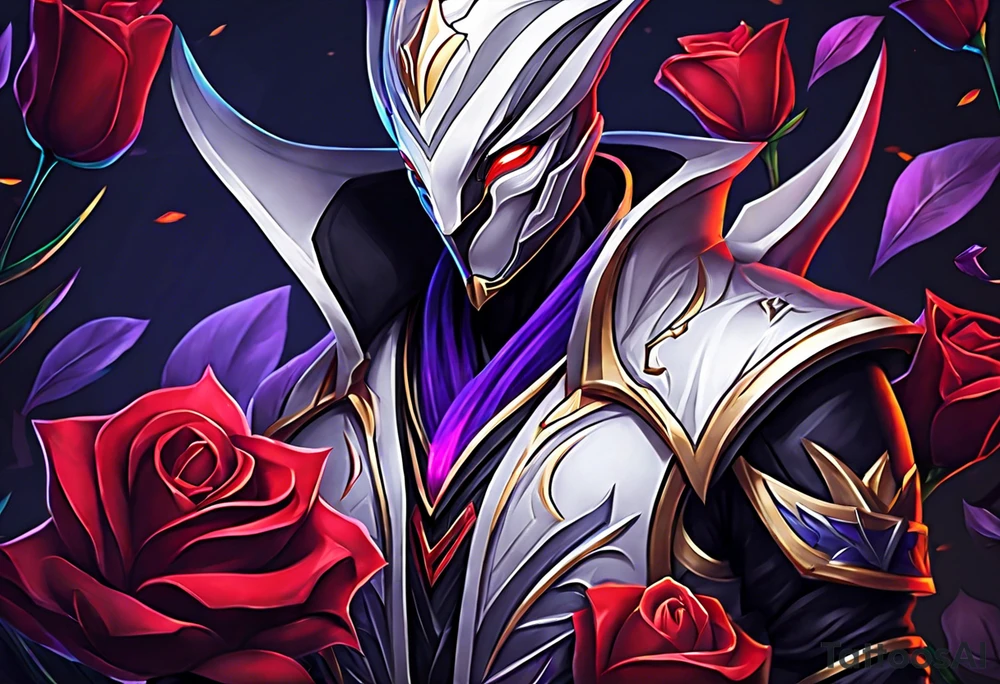Jhin for league of legends game tattoo idea | TattoosAI