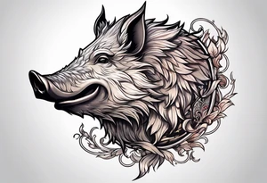 Anime boars head tattoo idea | TattoosAI