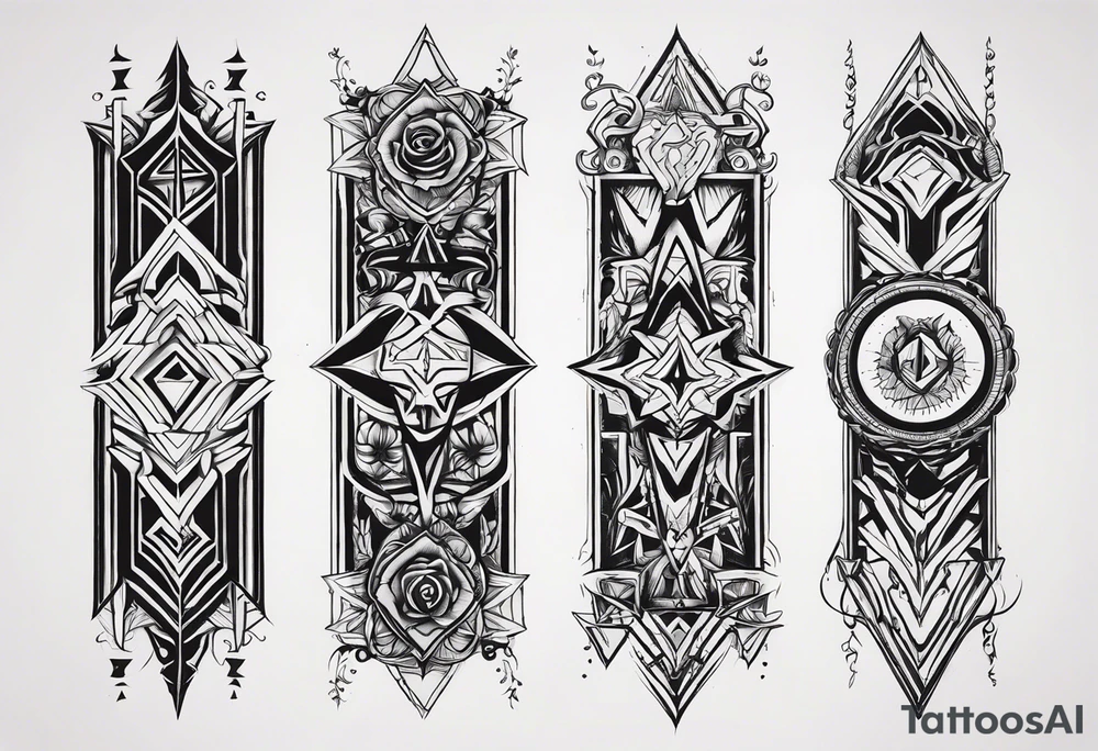 POWER text vertical tattoo idea | TattoosAI