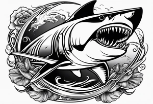 Shark grim reaper tattoo idea | TattoosAI
