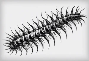 Dark style centipede spine tattoo tattoo idea | TattoosAI