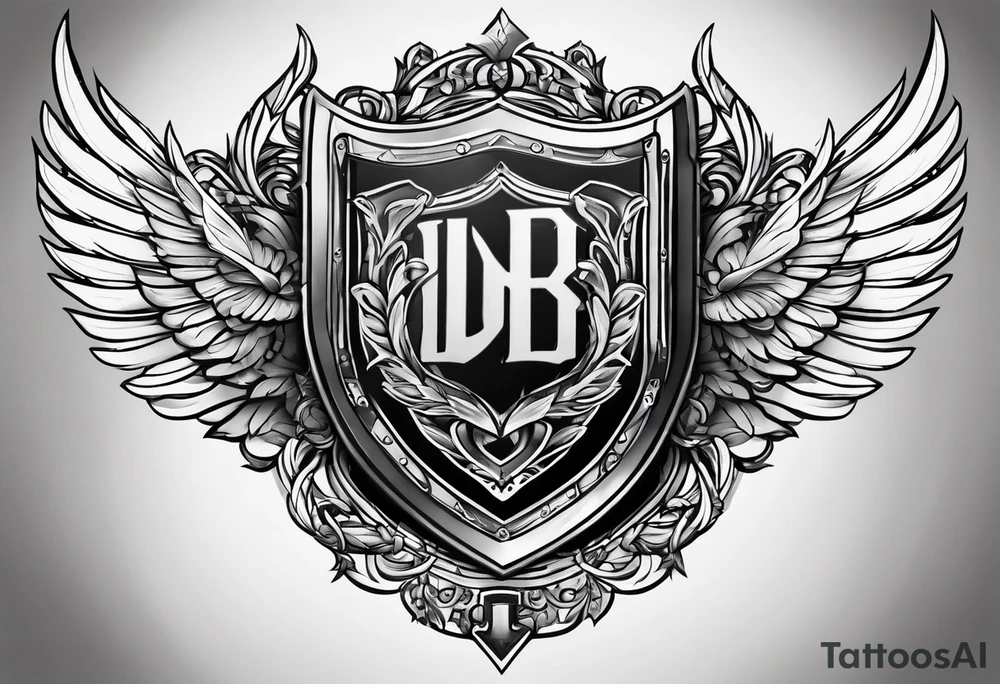 SHIELD WITH INITIALS LDB tattoo idea | TattoosAI