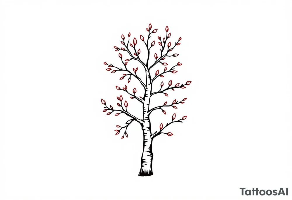 Small birch tree tattoo idea | TattoosAI