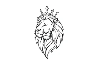 Lion with crown tattoo idea | TattoosAI