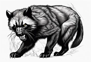 Wolverine animal hunting tattoo idea | TattoosAI