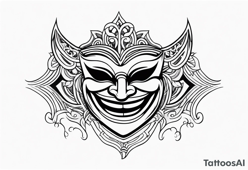 Gothic Laughing mask tattoo idea | TattoosAI