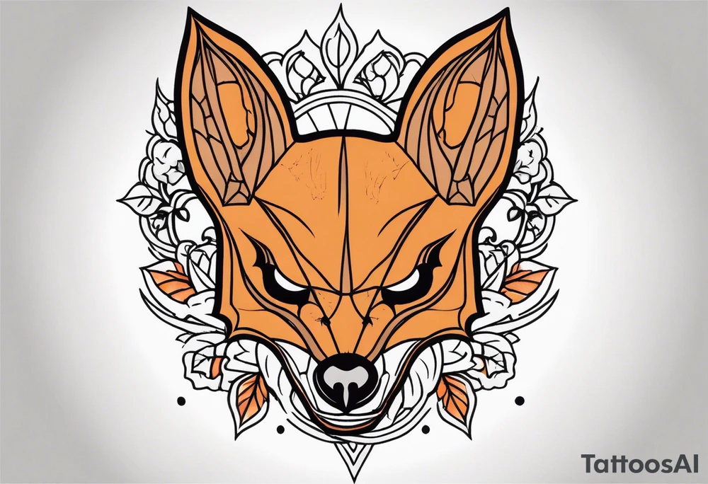 Bat face traditional Knee tattoo in fall colors tattoo idea | TattoosAI