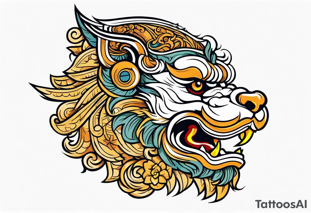 Balanise Barong side view tattoo idea | TattoosAI