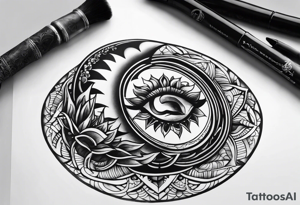 Eclipse tattoo idea | TattoosAI