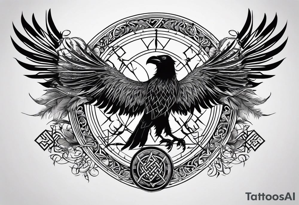 Viking Vegvisir with raven wings around it, Viking Valknut, tree of ...