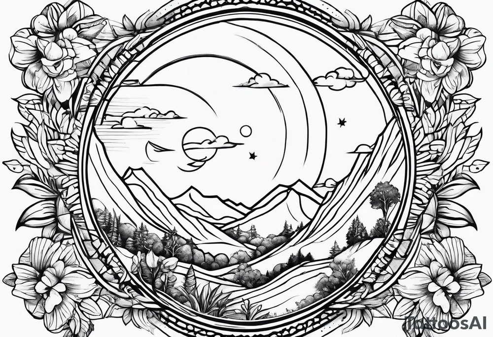 Earth day flash tattoos simple line work simple tattoo idea | TattoosAI