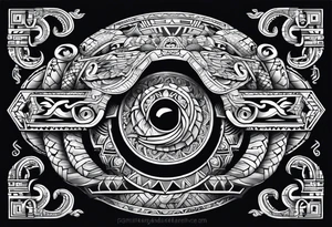 Aztec snake tattoo idea | TattoosAI