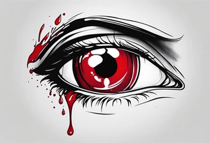 Bleeding tear flows to down from eye sleeve tattoo design tattoo idea ...