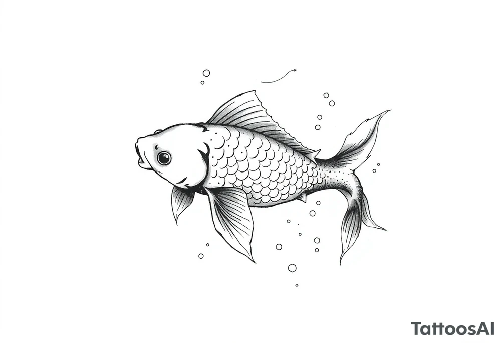 Koi fish swimming upstream tattoo idea | TattoosAI