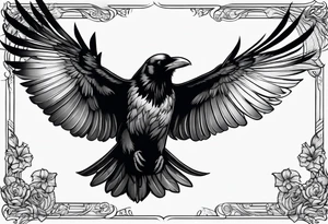 Raven flying tattoo idea | TattoosAI