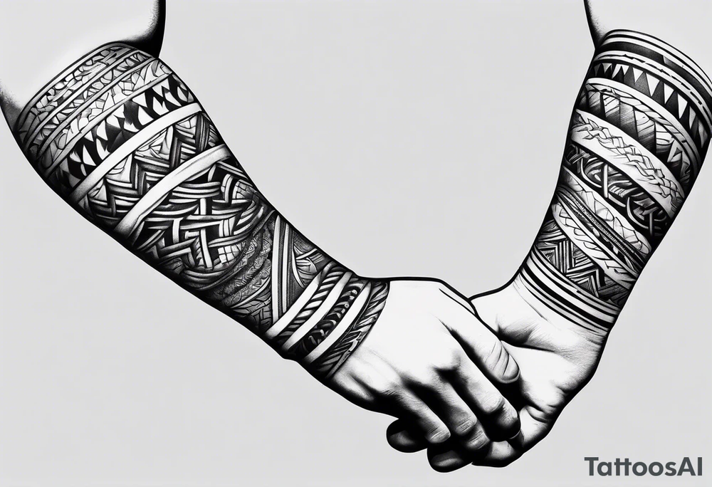Forearm masculine narrow horizontal band tattoo with rope pattern ...