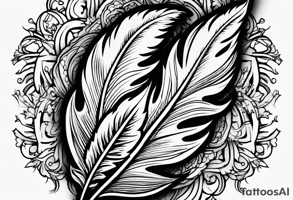 Feather on fire tattoo idea | TattoosAI