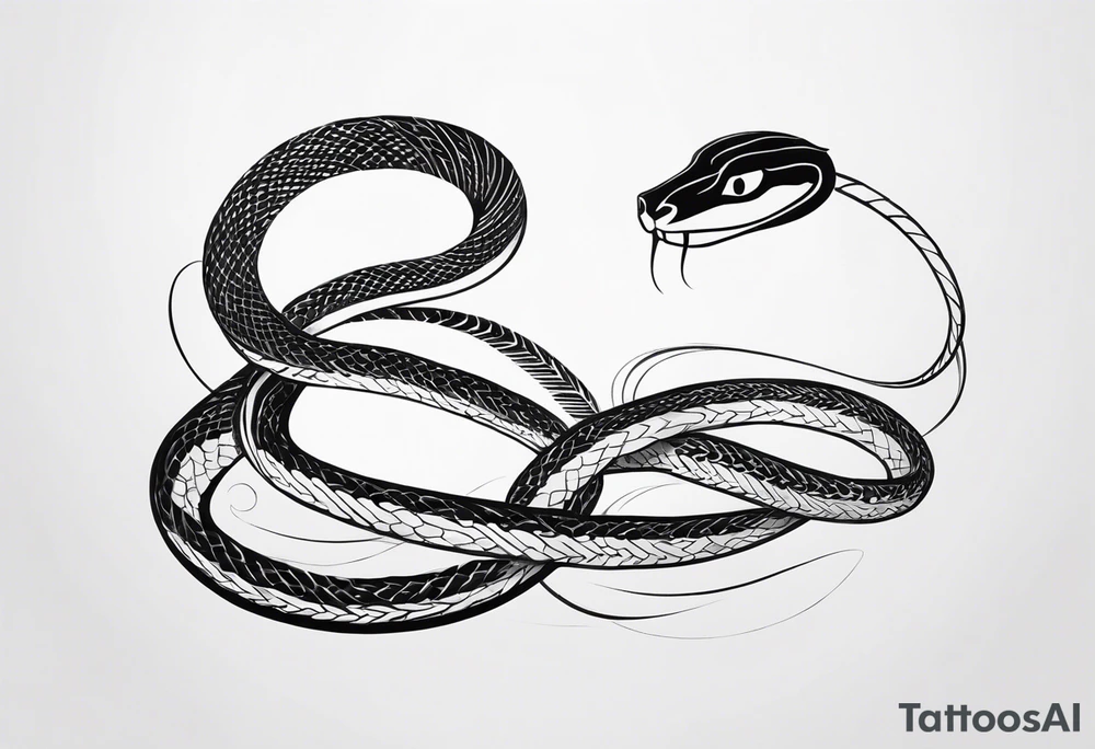 A long snake winding tattoo idea | TattoosAI