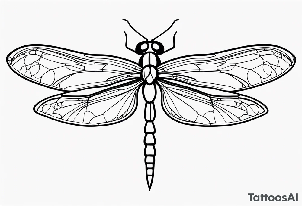 Dragonfly outline tattoo idea | TattoosAI