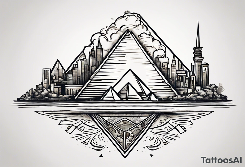 Design featuring the Pyramids of Giza gracefully merging with the ...