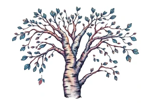 Birch tree tattoo idea | TattoosAI