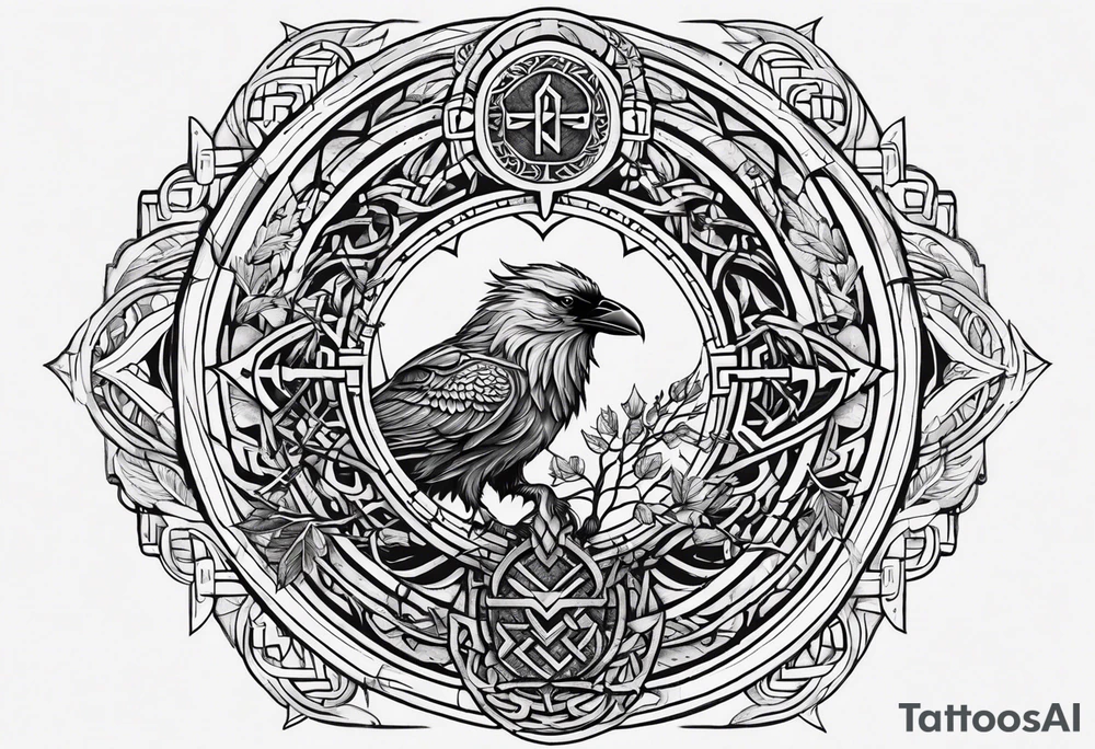 Viking Vegvisir with raven wings around it, Viking Valknut, tree of ...