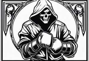 Reaper with boxing gloves tattoo idea | TattoosAI