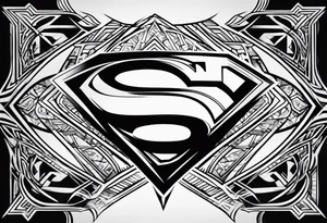 Superman logo tribal tattoo idea | TattoosAI