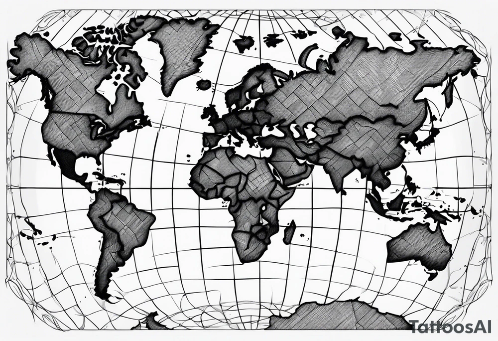 Travel, world map, leg tattoo tattoo idea | TattoosAI