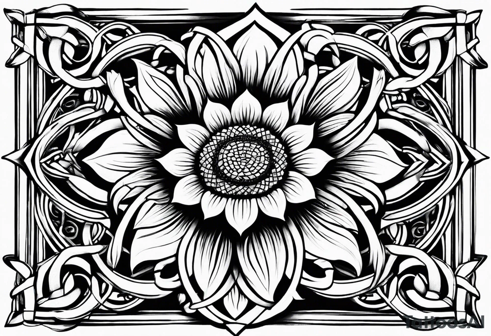 Sunflower Celtic knot seven tattoo idea | TattoosAI