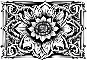 Sunflower Celtic knot seven tattoo idea | TattoosAI