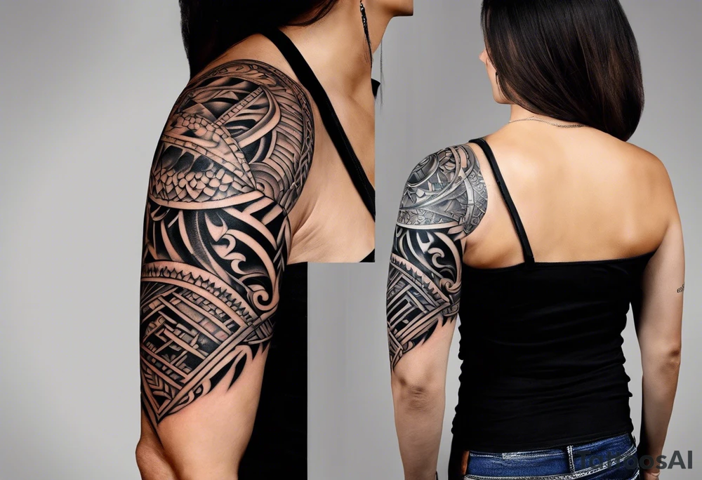 Shoulder cover up tattoo. should be focused on family. names kaden ...