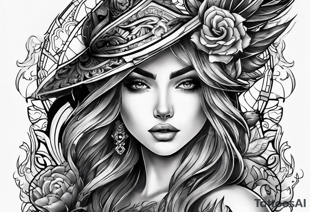 Right upper arm tattoo with skin looks like cut through and mechanical ...