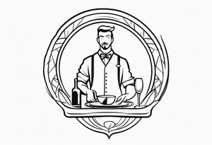 Waiter logo tattoo idea | TattoosAI